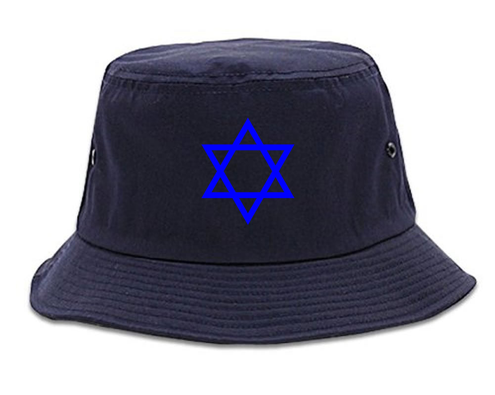 Royal Blue Star Of David Jewish Chest Mens Bucket Hat Cap – KINGS OF NY